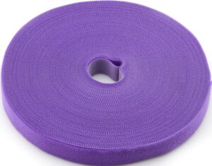 saisn reusable fastening tape cable ties 3/4 inch double side hook roll (25 yard, purple)