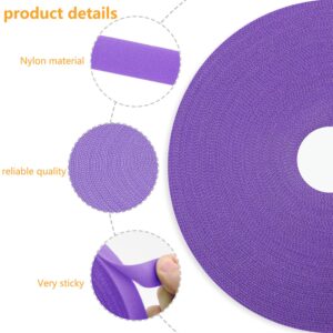 Saisn Reusable Fastening Tape Cable Ties 3/4 Inch Double Side Hook Roll (25 Yard, Purple)