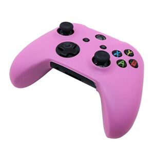 Pink Skins RALAN,Silicone Controller Cover Skin Protector Compatible for Xbox One S/X Controller (Pink Pro Thumb Grip x 2,Cat + Skull Cap &Cover Grip x 2)