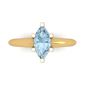 clara pucci 1.0 ct marquise cut solitaire natural aquamarine engagement wedding bridal promise anniversary ring 18k yellow gold size 5.5