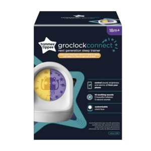 Tommee Tippee Sleep Trainer Clock, Timekeeper Connected Sleep Aid |App-Enabled Alarm Clock and Nightlight for Children