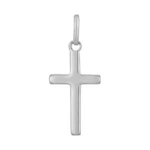 mystigrey men and women cross pendant in 18k gold plated and in .925 sterling silver plated rhodium small .8 inch x .4 inch, large 1.1 inch x.6 inch, x large 2 x 1.2 inch (silver large fba)