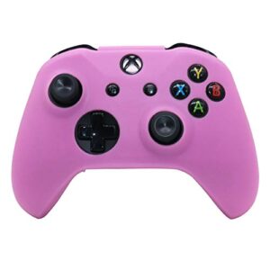 Pink Skins RALAN,Silicone Controller Cover Skin Protector Compatible for Xbox One S/X Controller (Pink Pro Thumb Grip x 2,Cat + Skull Cap &Cover Grip x 2)