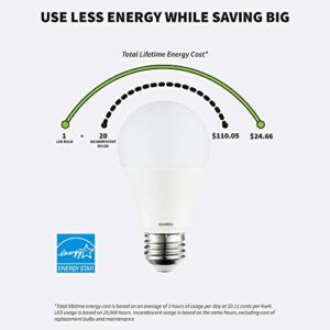 Sunlite LED A19 Standard Light Bulb, 6 Watts (40 Watt Equivalent), 450 Lumens, Medium Base (E26), Dimmable, UL Listed, Energy Star, 5000K Daylight, 1 Pack