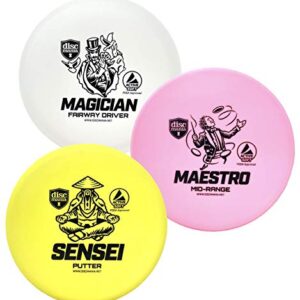 Discmania Active Soft Disc Golf Set of 3 – Includes Disc Golf Putter, Mid-Range and Driver, Frisbee Golf Disc Set, Disc Golf Starter Set (Colors Will Vary)