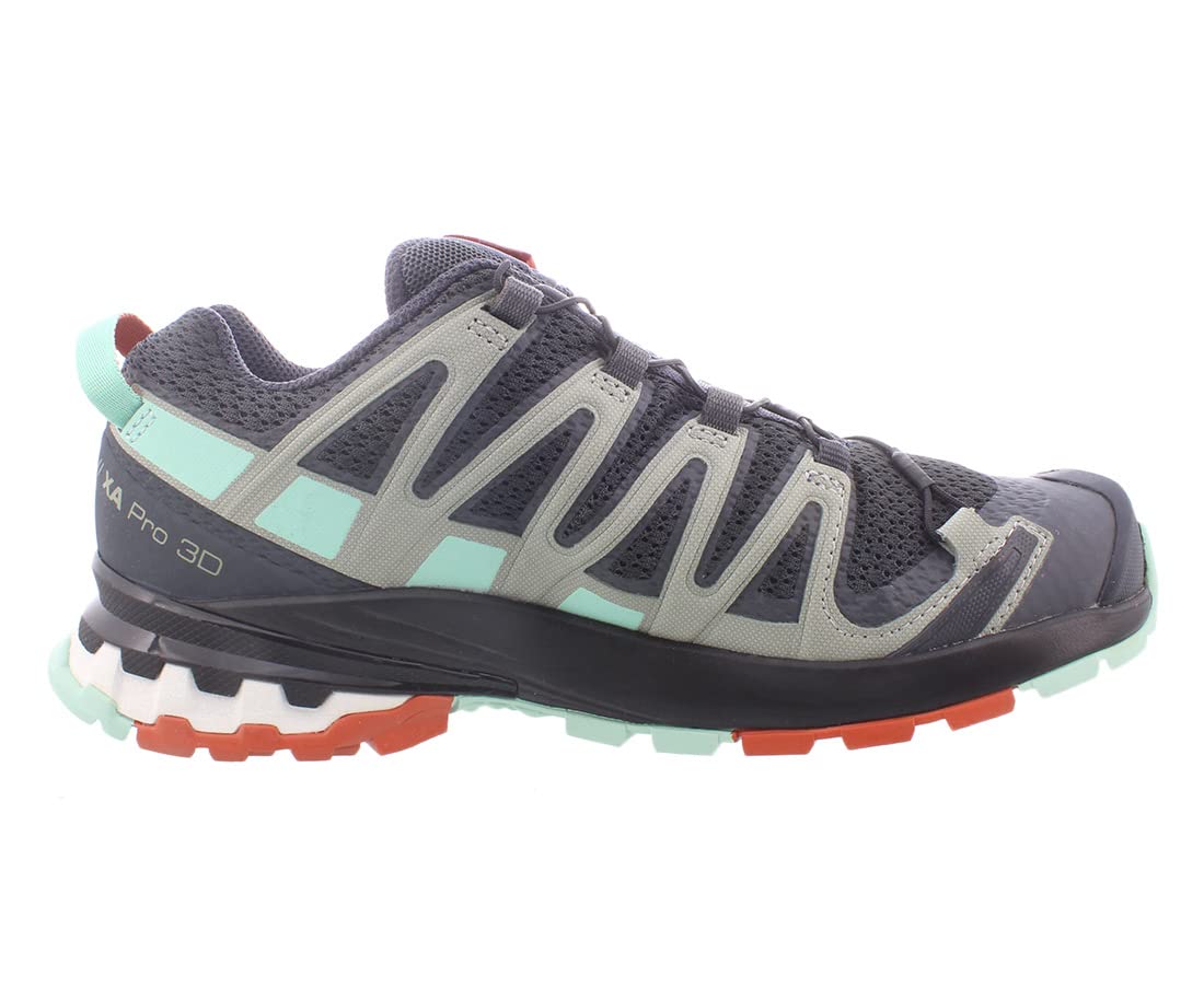 Salomon XA PRO 3D v8 Trail Running Shoes for Women, Ebony/Yucca/Mecca Orange, 9