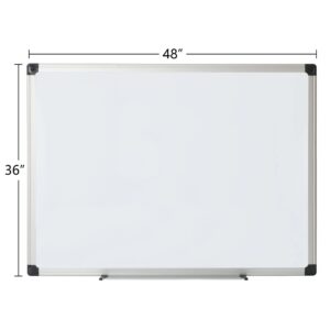 Office Depot® Brand Non-Magnetic Melamine Dry-Erase Whiteboard, 36" x 48", Aluminum Frame with Silver Finish