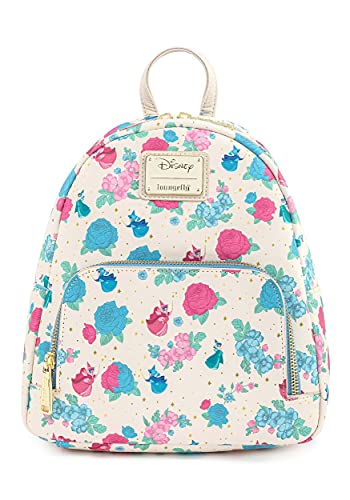 Loungefly Sleeping Beauty Floral Fairy Godmother Mini Backpack Natural-Floral