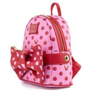 loungefly minnie bow 2in1 fanny mini backpack pinkred