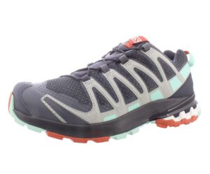 salomon xa pro 3d v8 trail running shoes for women, ebony/yucca/mecca orange, 9