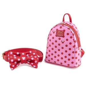 Loungefly Minnie Bow 2in1 Fanny Mini Backpack PinkRed