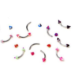 Fashion Charming Body Piercing Jewelry for Women Men Valentine's Day Boy Girl Friend 20 Pcs Stainless Steel Ball Barbell Curved Eyebrow Rings Bar Tragus Ear Piercing