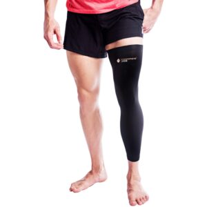 copper joe full leg compression sleeve - ultimate copper infused, support for knee, thigh, calf, arthritis, running and basketball. single leg pant for men & women (small)