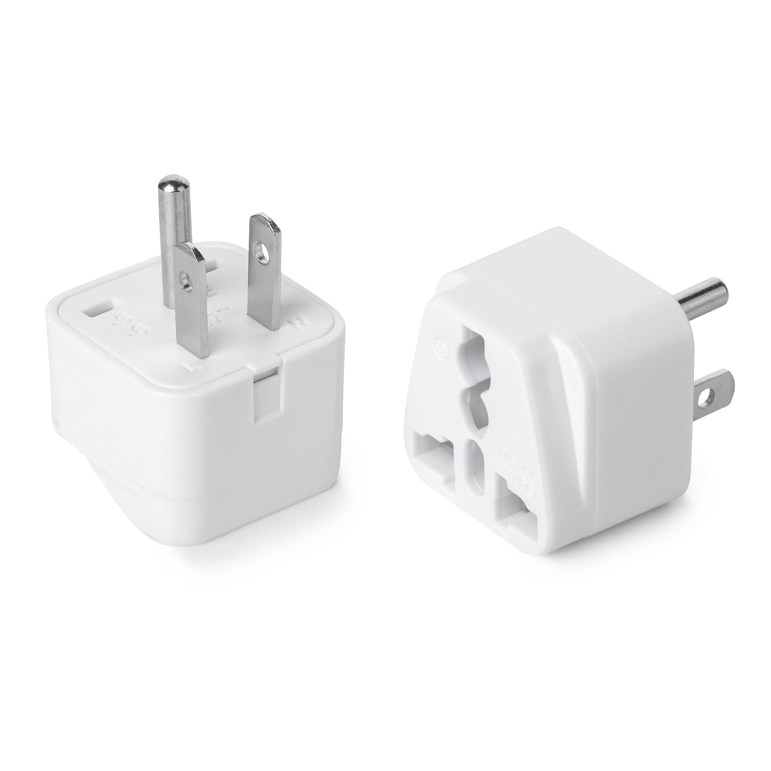 Bates- European Plug Adapter, 2 pc, Travel Adapter, US to Europe Plug Adapter, EU Adapter, Electrical Adapters, Converter Plug