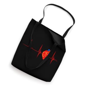 Cardiology Anatomy Heart Rhythm EKG Pulse Cardiac Nursing Tote Bag