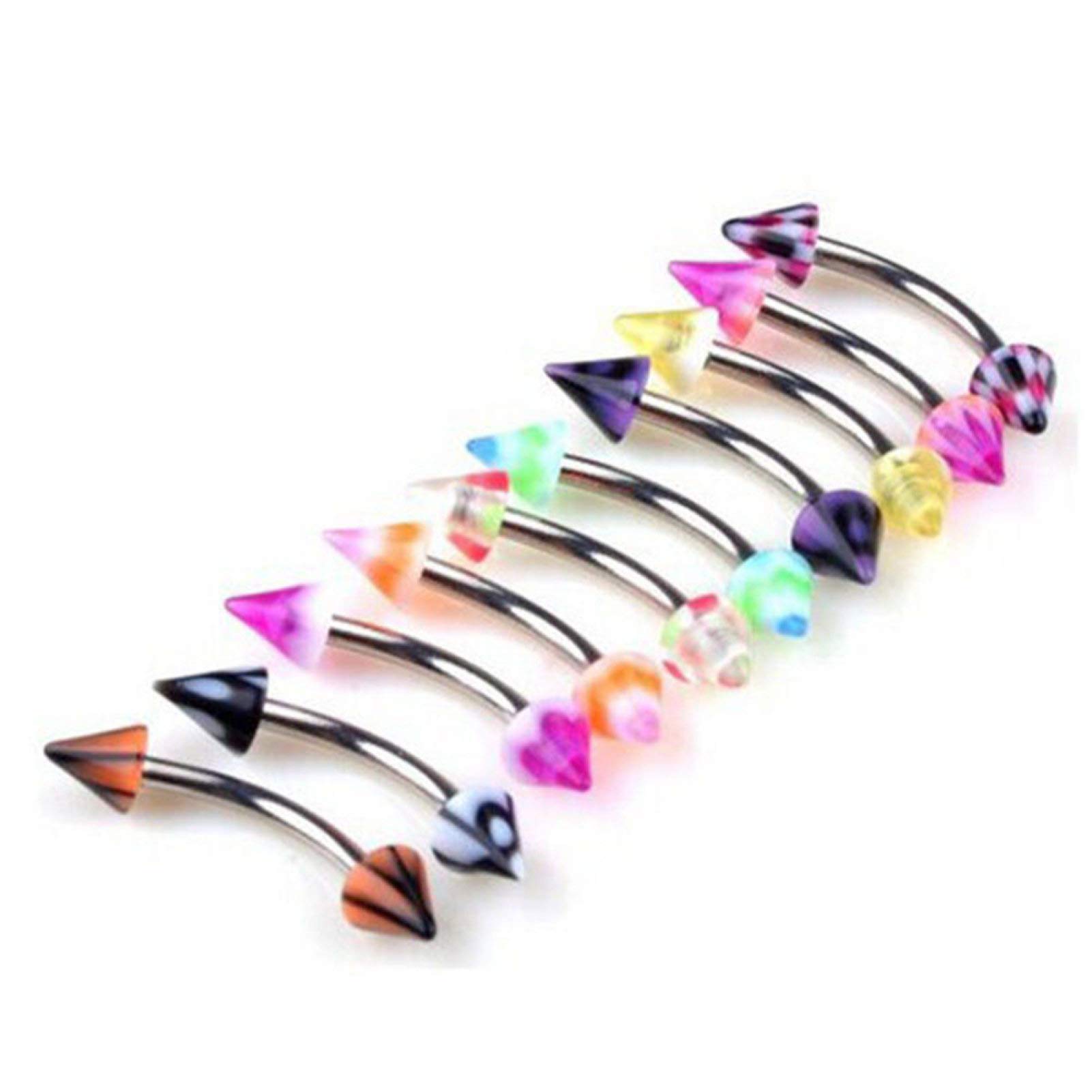 Fashion Charming Body Piercing Jewelry for Women Men Valentine's Day Boy Girl Friend 20 Pcs Stainless Steel Ball Barbell Curved Eyebrow Rings Bar Tragus Ear Piercing