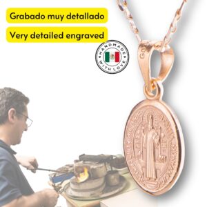 MXArtsCrafts 14K Gold San Benito medal, gold scapular pendant San Benito, San Benito protection double view medal, Religious Jewelry, medal San Benito