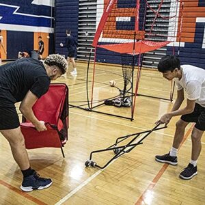 PowerNet Volleyball Wheeled Cart | Portable Hammock Ball Cart | Collapsible Rolling Training Equipment Basket | Lightweight Bin | Great for Multisport Use