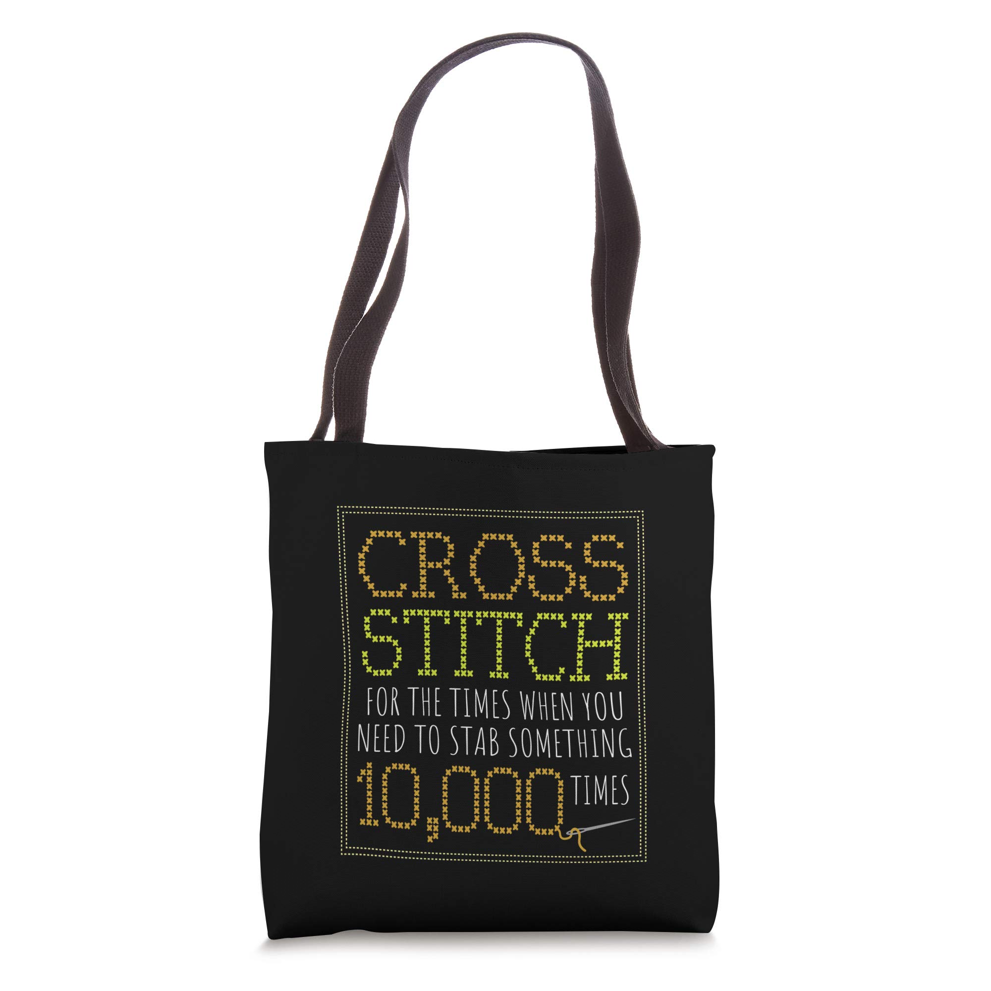 Cross Stitch Humor Needlepoint Funny Crafty Mom Quote Gift Tote Bag