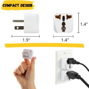 Bates- European Plug Adapter, 2 pc, Travel Adapter, US to Europe Plug Adapter, EU Adapter, Electrical Adapters, Converter Plug