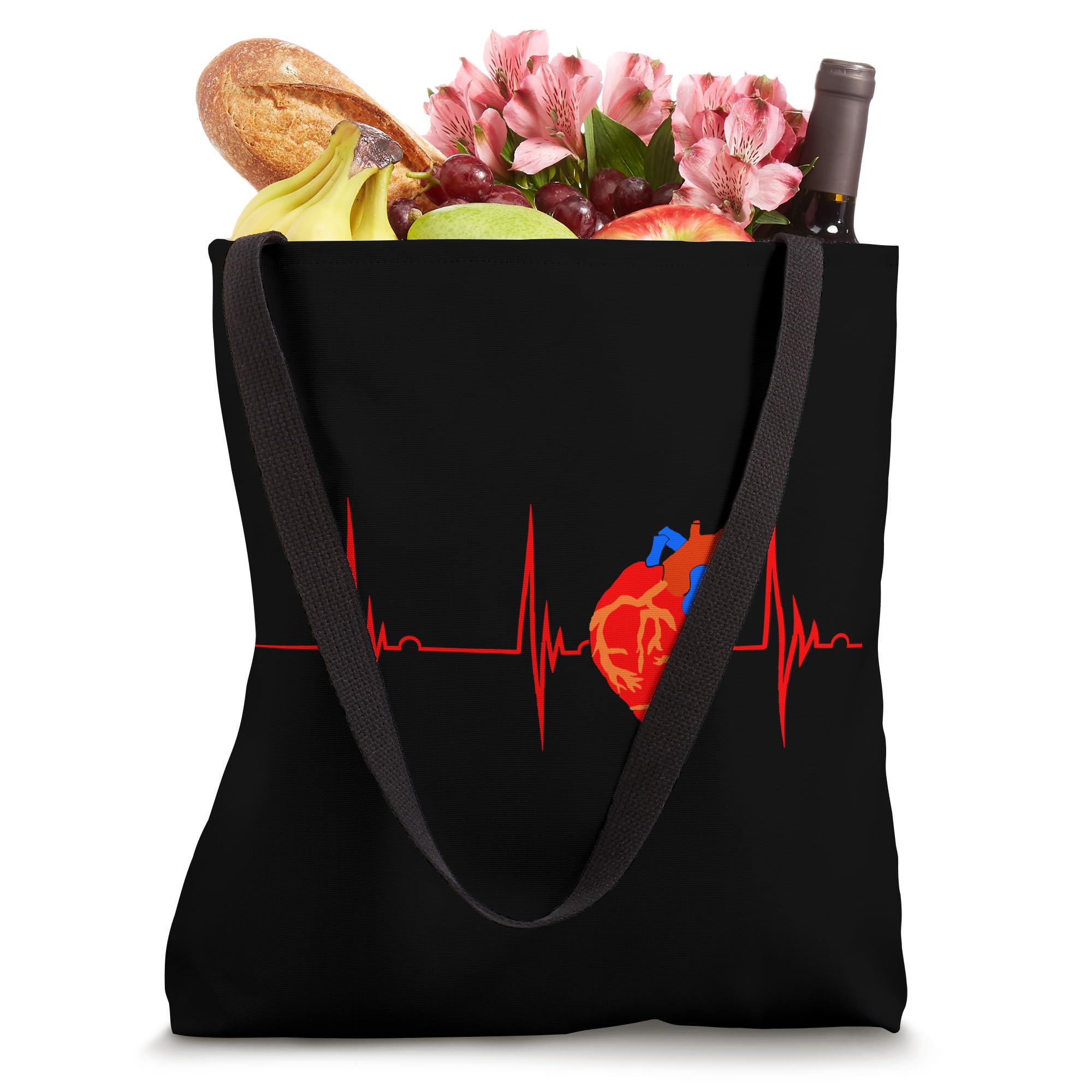 Cardiology Anatomy Heart Rhythm EKG Pulse Cardiac Nursing Tote Bag