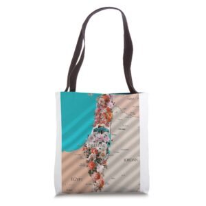 palestine . palestinian cities map men women gift tote bag