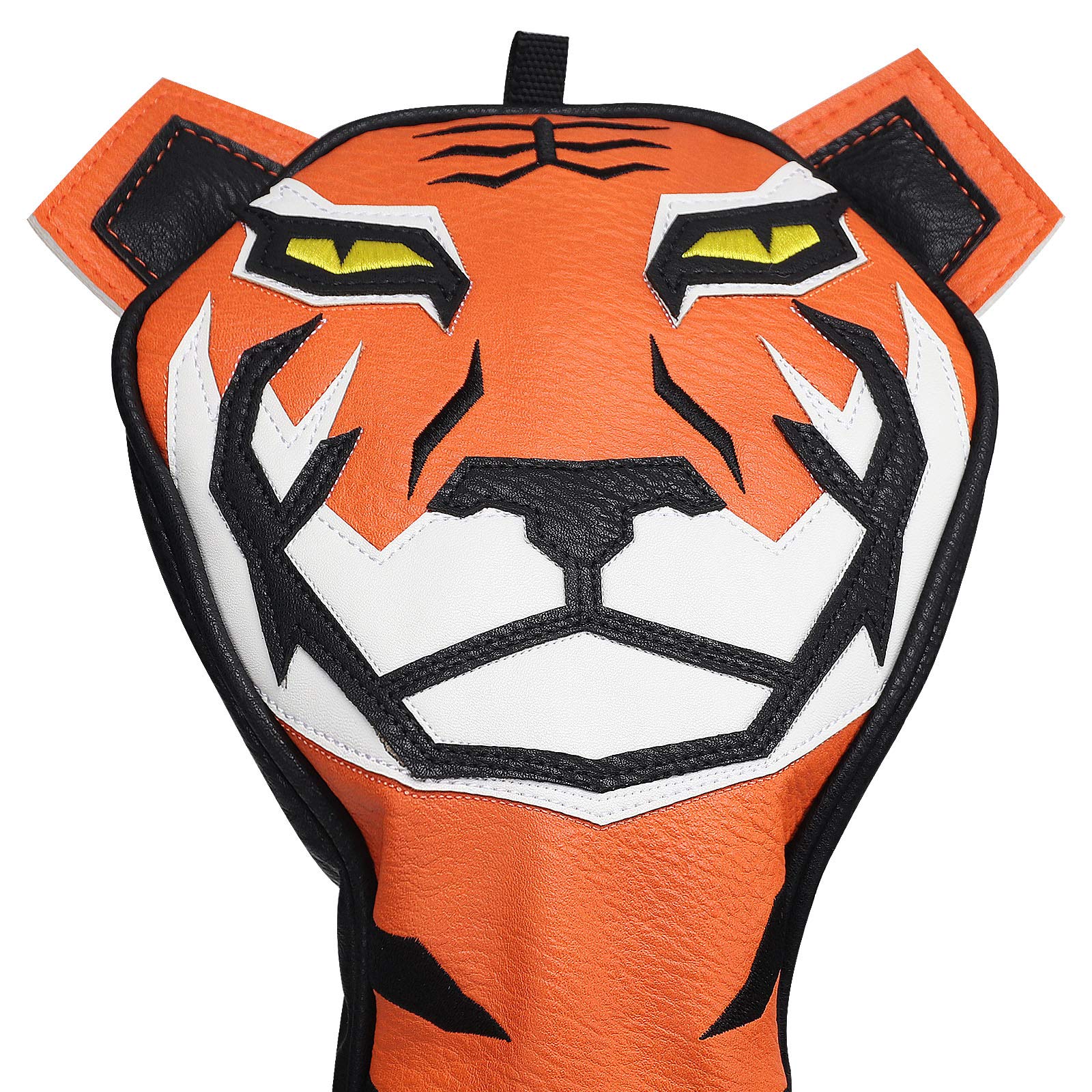 Craftsman Golf Orange/Black Synthetic Leather Tiger Animal Driver Headcover 460cc (#1 Driver Cover)