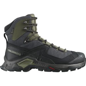 salomon men's quest element gore-tex leather hiking boots for men, black / deep lichen green / olive night, 10.5