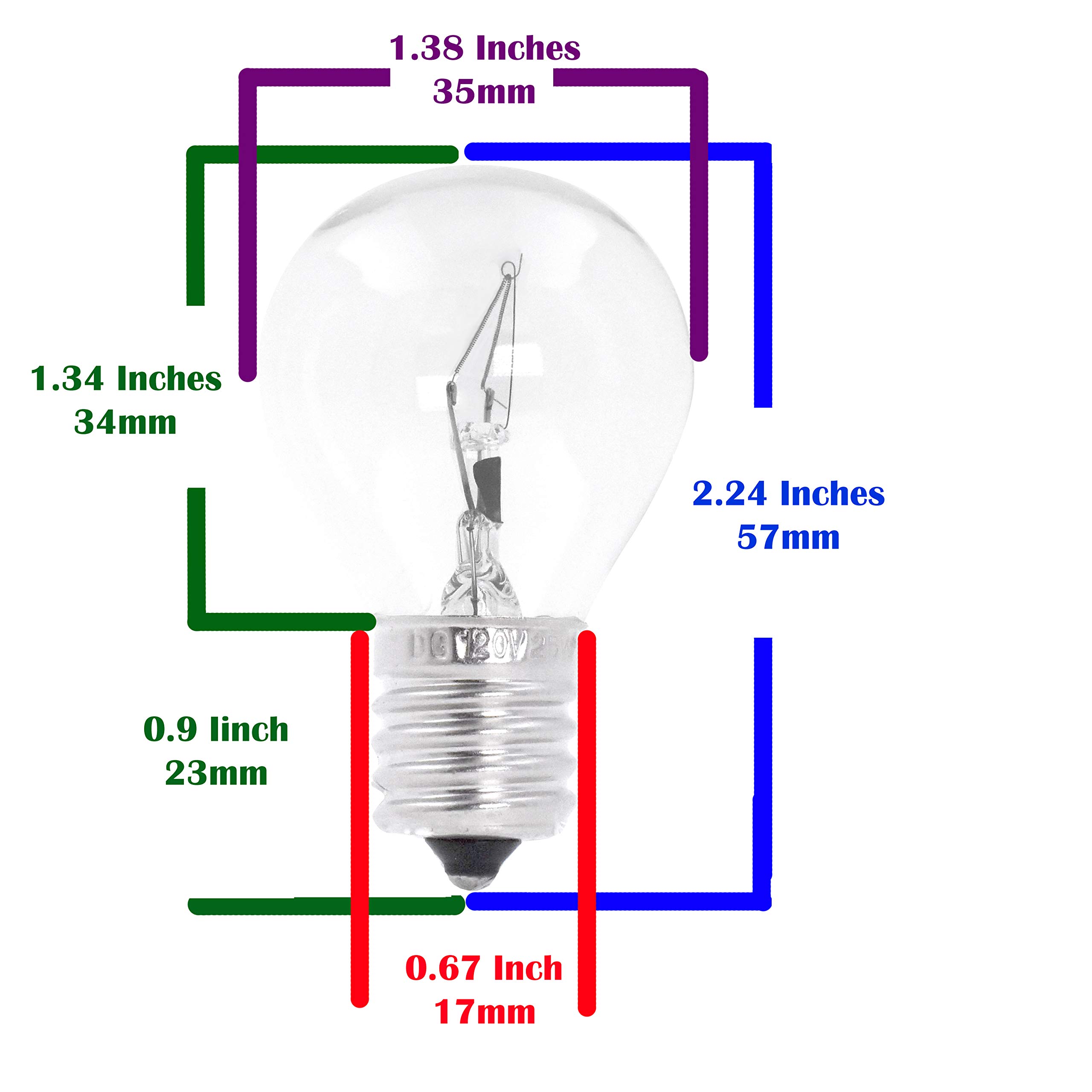 Mandala Crafts Lava Lamp Light Bulb 25 Watt S11 E17 120v Glitter Lamp Bulb - Lava Lamp Replacement Bulb 25w – Dimmable Warm White Lava Light Bulb for Lava Lamp 6-Pack