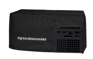 digitaldeckcovers dust cover for xbox series x (horizontal) gaming system protector [antistatic, water resistant, premium fabric, black]