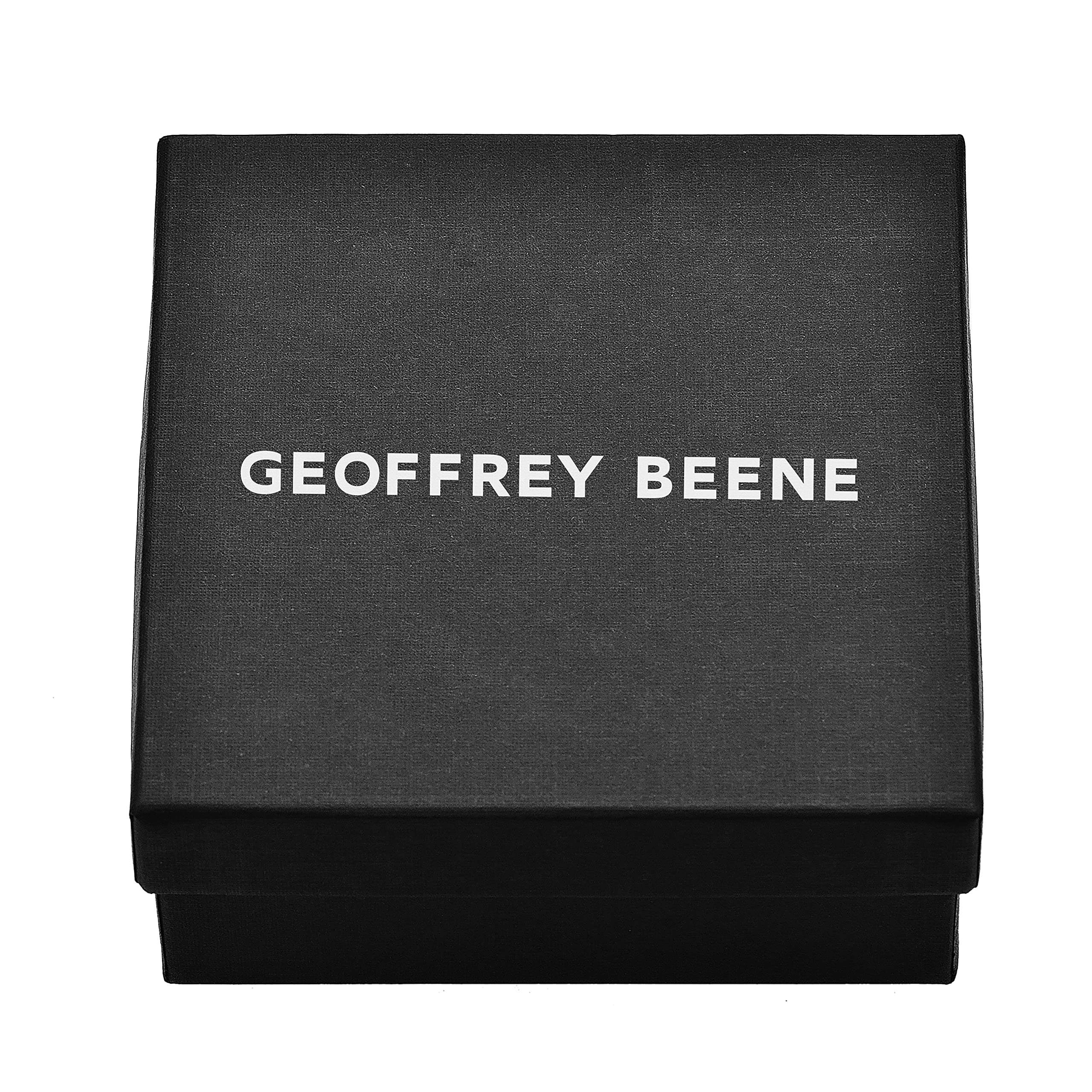 Geoffrey Beene Natural Stone Elastic 9mm Beaded Bracelet with Black Good Fortune Piece (Grey)