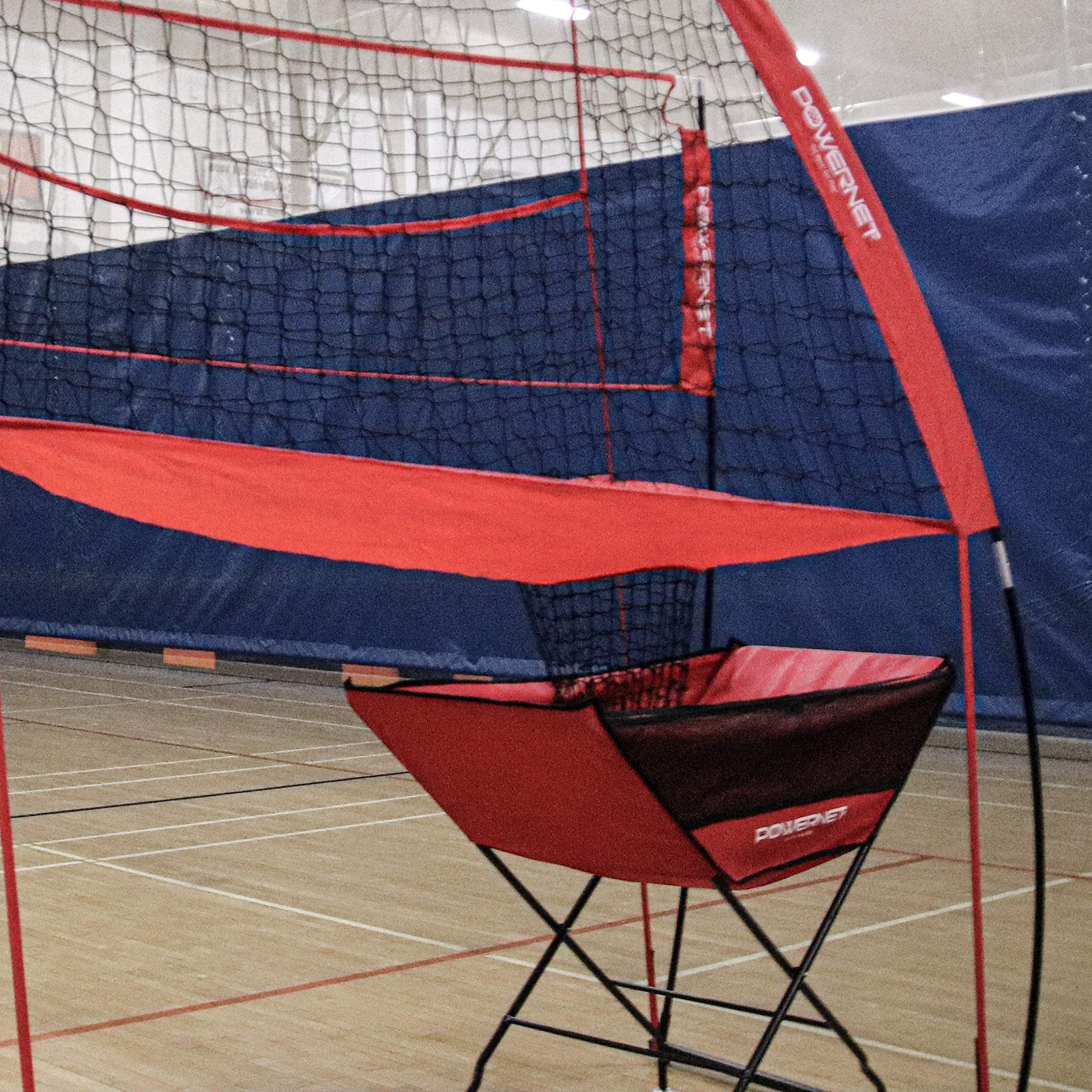 PowerNet Volleyball Wheeled Cart | Portable Hammock Ball Cart | Collapsible Rolling Training Equipment Basket | Lightweight Bin | Great for Multisport Use