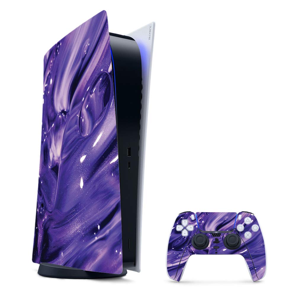 MightySkins Gaming Skin for PS5 / Playstation 5 Digital Edition Bundle - Purple Wash | Protective Viny wrap | Easy to Apply and Change Style | Made in The USA