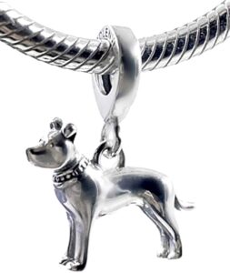 bolenvi pitbull american pit bull terrier bully dog 925 sterling silver pendant charm bead for pandora & similar charm bracelets or necklaces