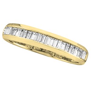 dazzlingrock collection 0.15 carat (ctw) baguette diamond ladies wedding band 1/6 ctw, 14k yellow gold, size 6.5