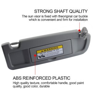 Dasbecan Clear Gray Right Passenger Side Sun Visor Compatible with Honda Civic 2006-2011 Replaces# 83230-SNA-A01ZC