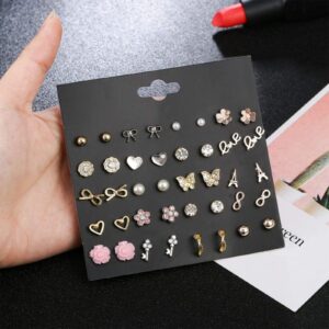 NEWITIN 100 Pairs Colorful Cute Stud Earrings for Girls Hypoallergenic Earrings Stainless Steel Earrings for Girls and Women