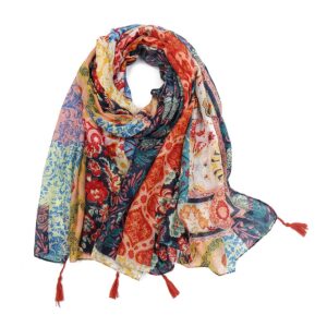 yeieeo women scarf soft floral printed winter fall warm scarves(floral 6)