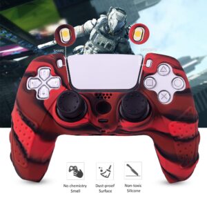 Grip Cover for PS5 Controller, CHIN FAI Anti-Slip Silicone Skin Protective Cover Case for PlayStation 5 Wireless Controller with 6 Thumb Grip Caps (Camouflage 2 PCS)