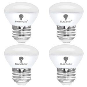 4 pack r14 led bulb 4w e26 base mini reflector floodlight light bulb dimmable 2700k warm white - 40w equivalent - mini light bulbs, short light bulbs, curio cabinet light bulb, r14 bulb flood light