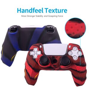 Grip Cover for PS5 Controller, CHIN FAI Anti-Slip Silicone Skin Protective Cover Case for PlayStation 5 Wireless Controller with 6 Thumb Grip Caps (Camouflage 2 PCS)