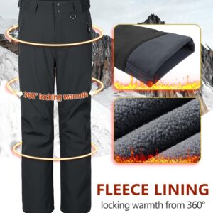 33,000ft Men's Winter Snow Ski Fleece Lined Pants Warm Waterproof Softshell Insulated for Snowboard Outdoor Work Hiking