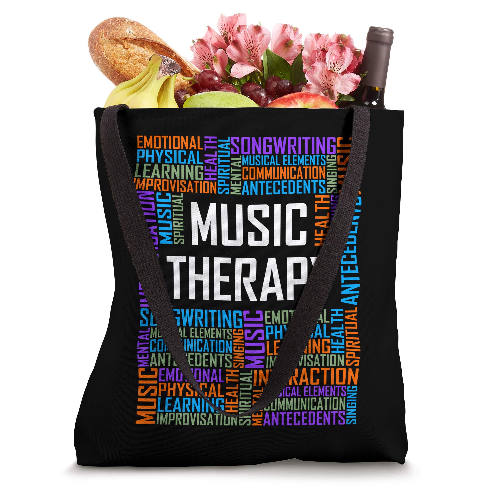 Music Therapy Words Gift Therapist Appreciation Graduation Tote Bag