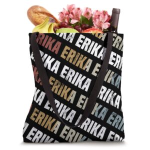 Vintage First Name Pattern Retro Forename Gift for Erika Tote Bag