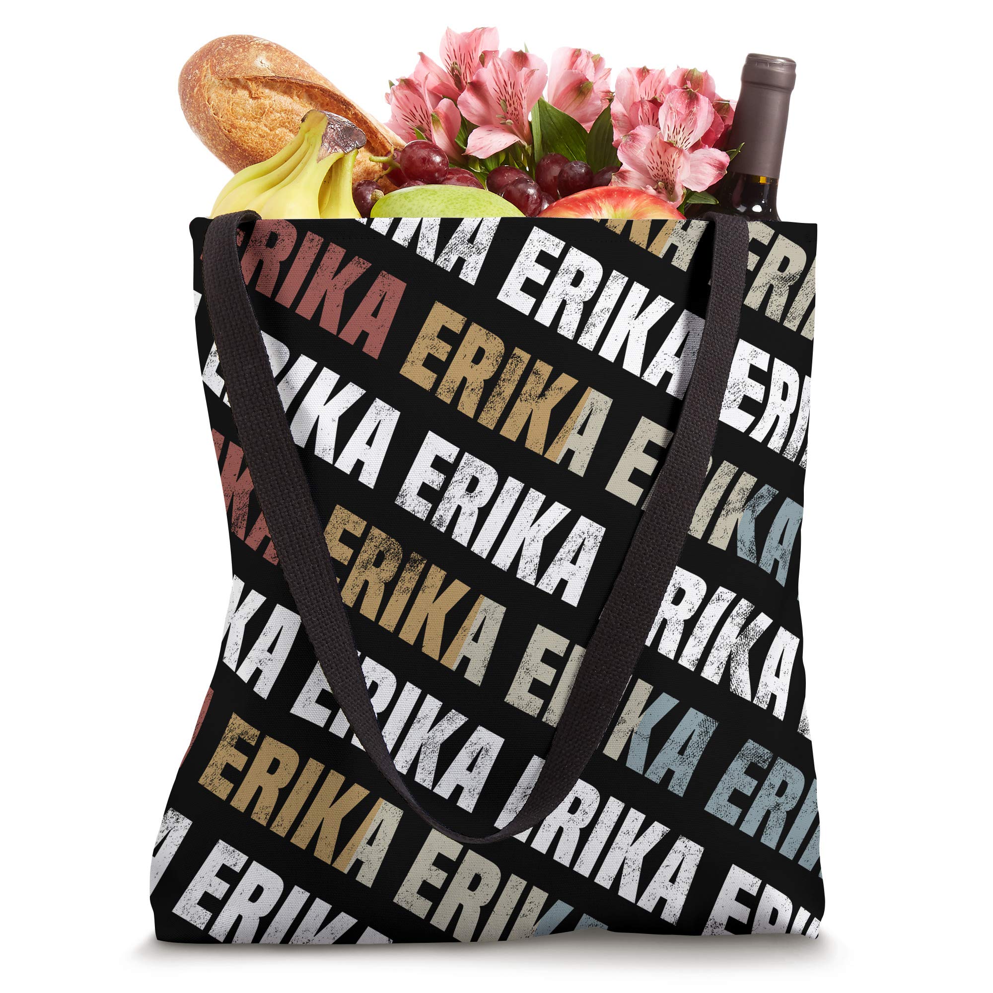 Vintage First Name Pattern Retro Forename Gift for Erika Tote Bag