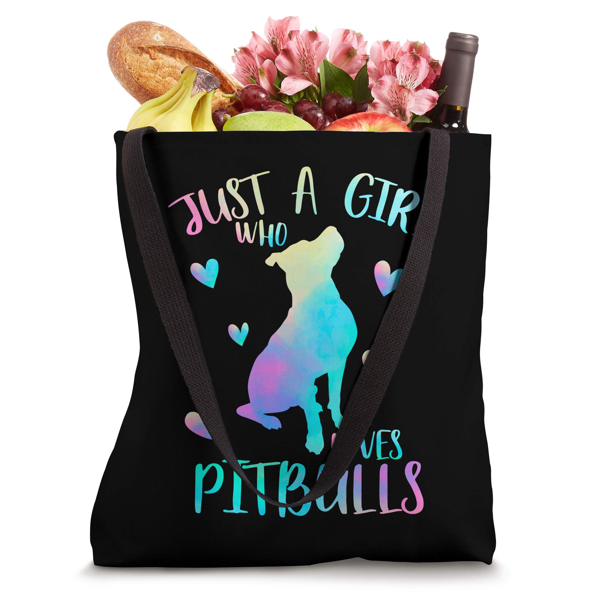 Just a Girl Who Loves Pitbulls Themed Cute Pitbull Lover Tote Bag