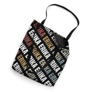 Vintage First Name Pattern Retro Forename Gift for Erika Tote Bag