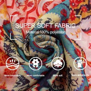 Yeieeo Women Scarf Soft Floral Printed Winter Fall Warm Scarves(Floral 6)