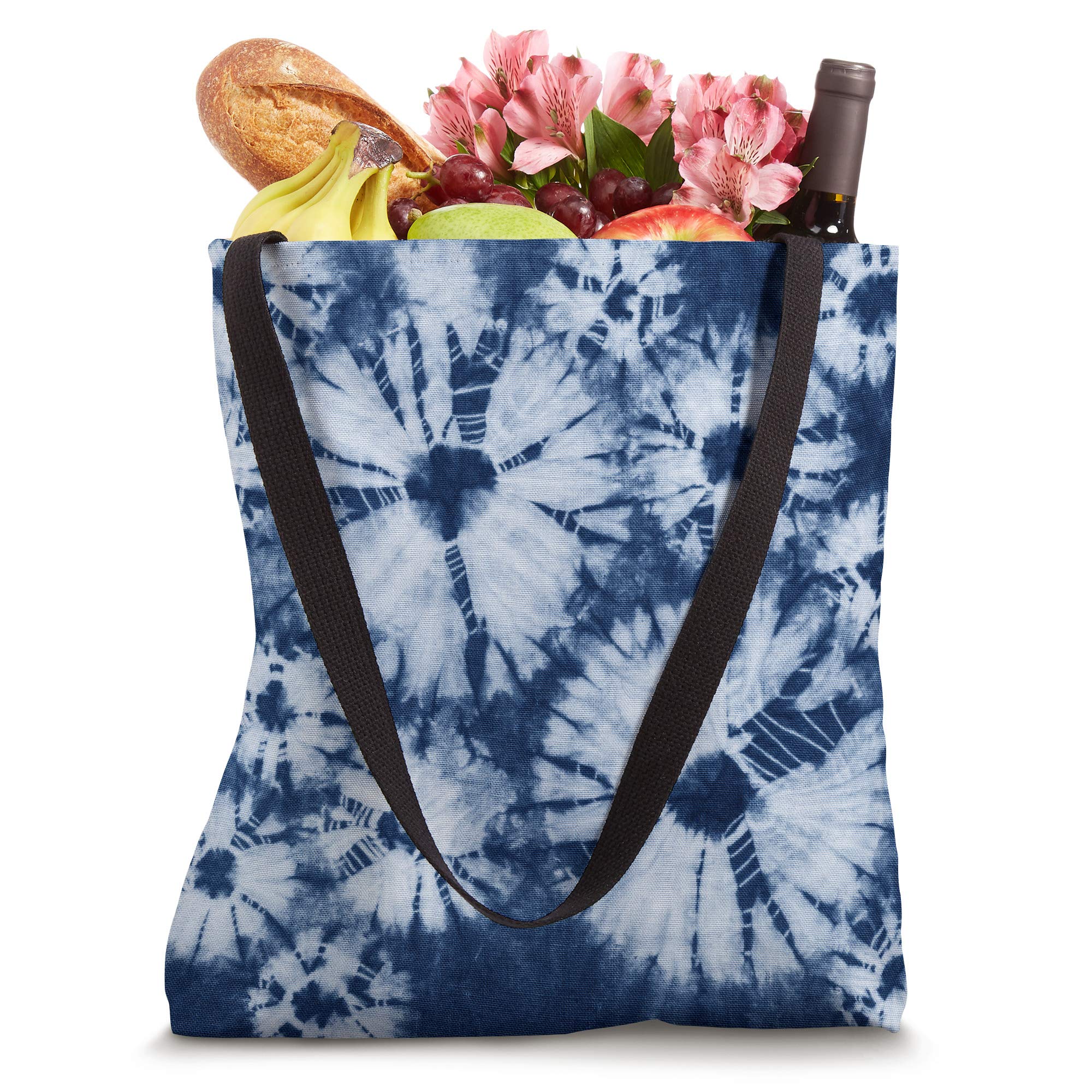 Indigo Blue Ikat Shibori Pattern Hippie Boho Tie Dye Tote Bag