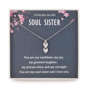 sister gifts from sister,soul sister gifts, best friend jewelry,sterling silver infinity necklace best friend birthday gifts